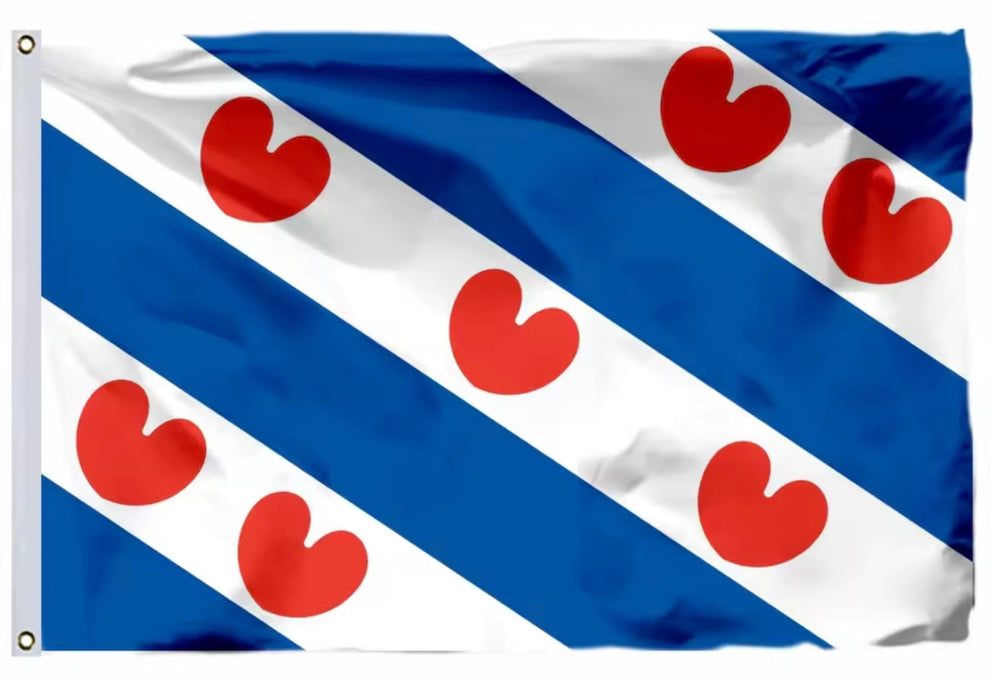 Friese vlag met schuine banen en rode pompeblêden – The Dutch Archaeologist