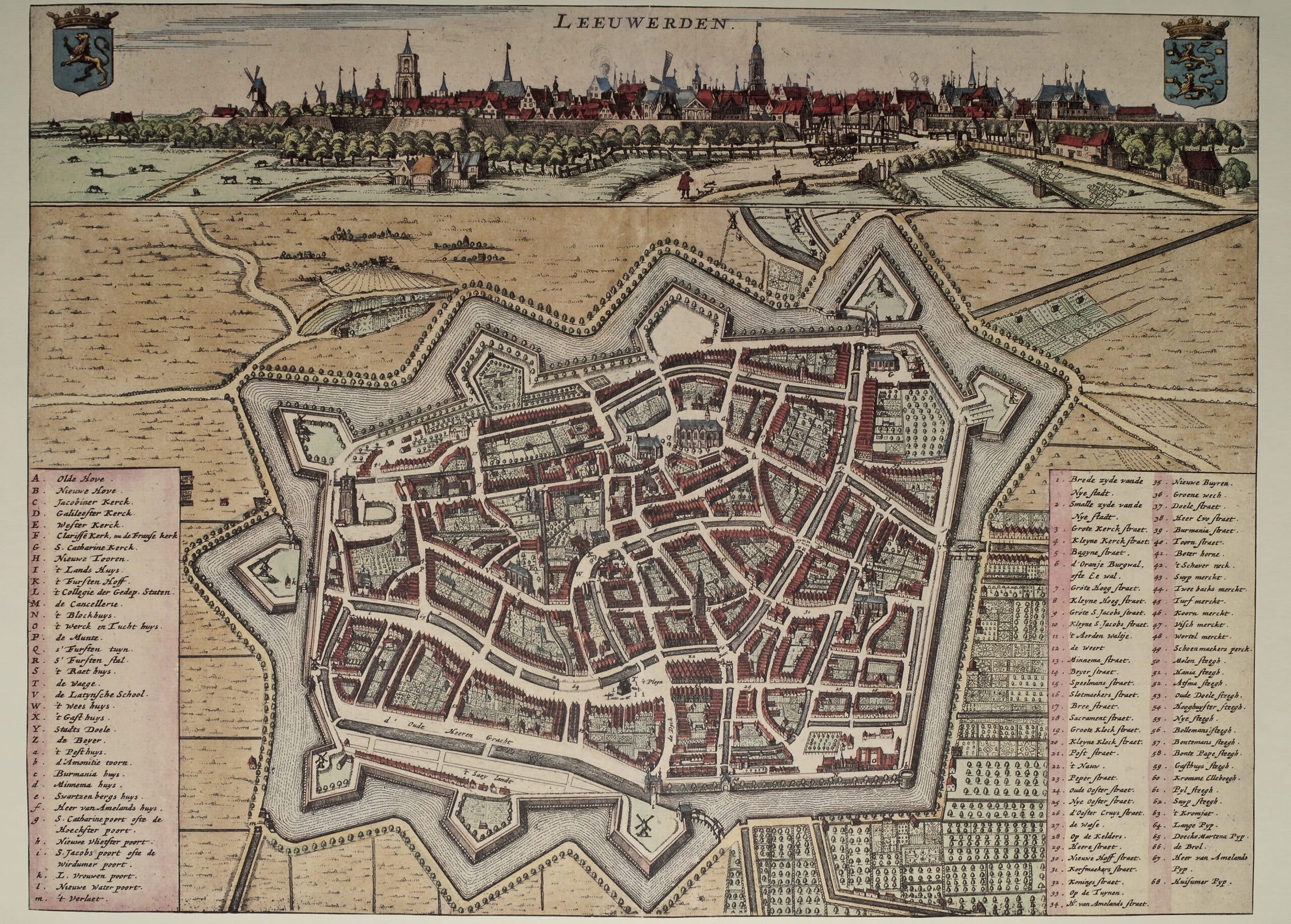 Historische stadsplattegrond Leeuwarden Gouden Eeuw – The Dutch ...